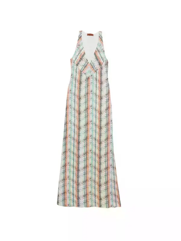 Missoni Striped-pattern V-neck Maxi Dress