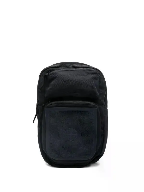 Stone Island Logo Patch Backpack - Blue