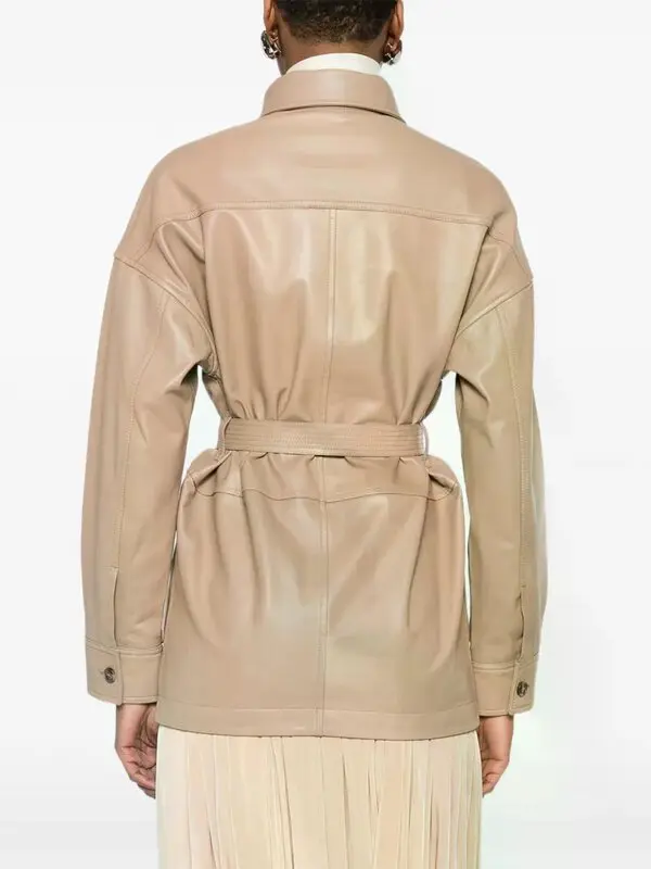 YVES SALOMON Buttoned Belted Jacket - Neutrals
