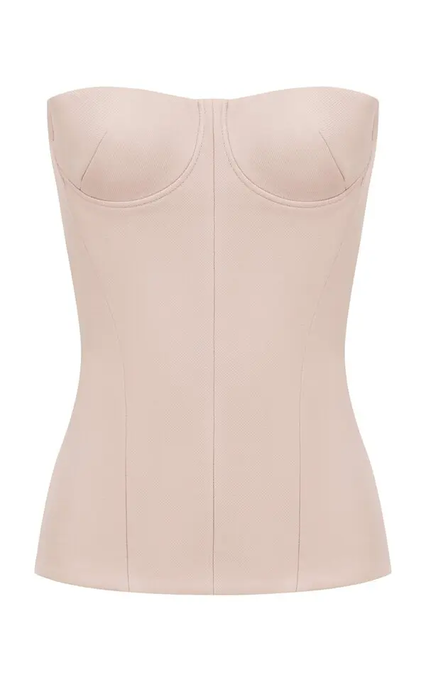 Alex Perry Cupped Suiting Corset Top - Nude