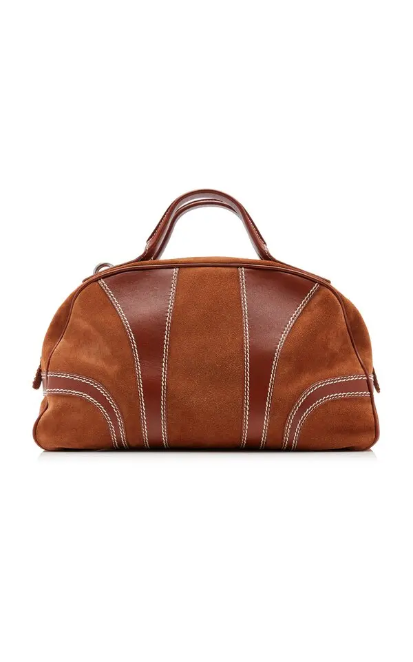 Dries Van Noten Dustin Leather Bowling Bag - Brown