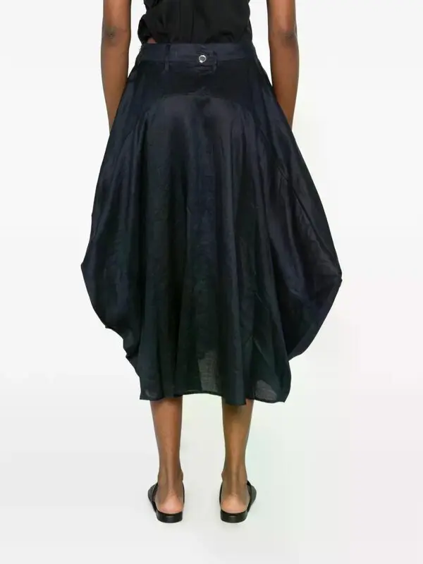 High Midi Skirt With Zip And Ruching