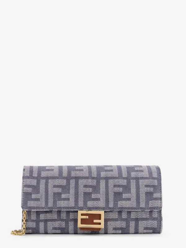Fendi Continental With Chain Baguette Wallet - Blue