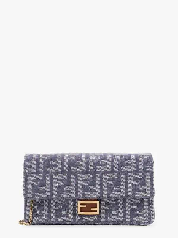 Fendi Wallet On Chain Baguette Shoulder Bag - Blue