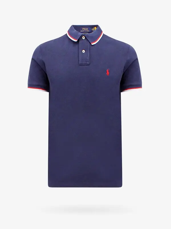 Polo Ralph Lauren Cotton Polo Shirt With Contrasting Profiles - Blue