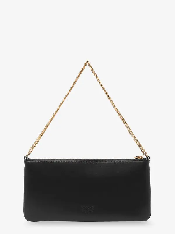 Pinko Horizontal Flat Leather Shoulder Bag