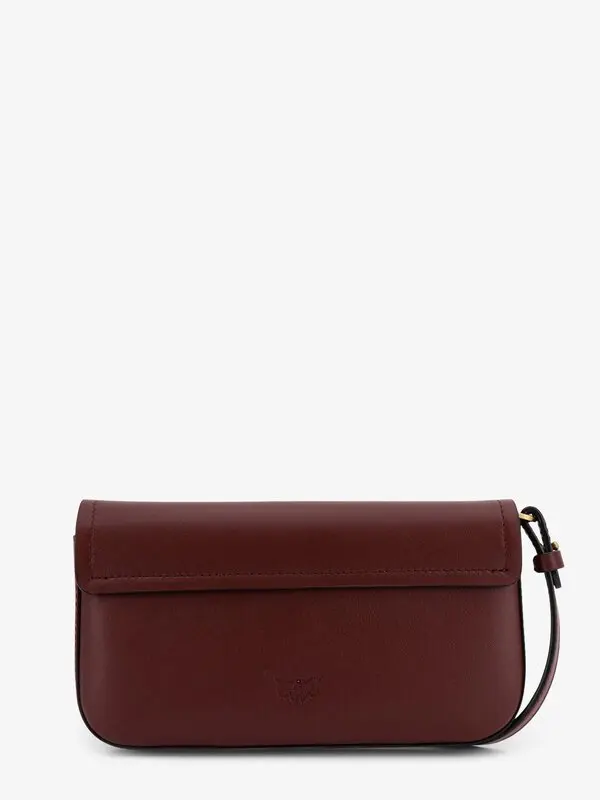 Pinko Saddle Flat Leather Crossbody Bag