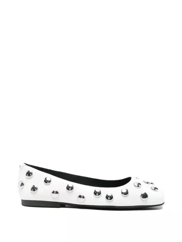 Michael Kors Matilda Studded Leather Ballet Flats - White