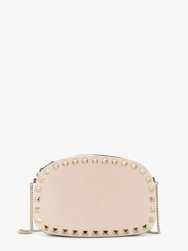 Valentino Garavani Rockstud Mini Leather Crossbody Bag - White