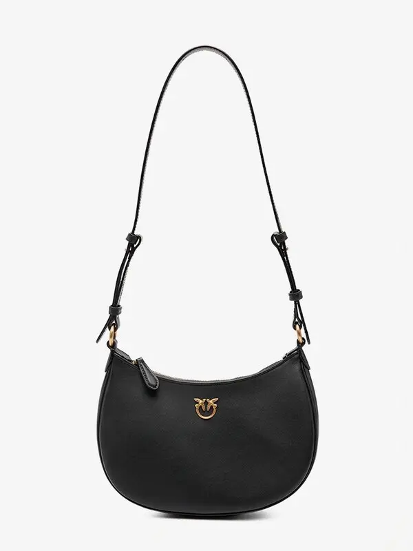 Pinko Half Moon Mini Leather Shoulder Bag