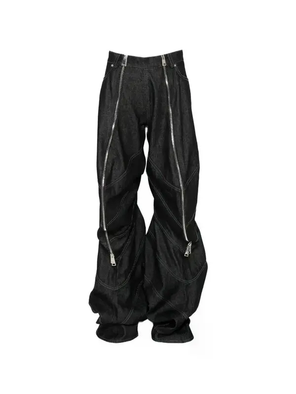 VICTOR CLAVELLY Zip-detailed Straight-leg Jeans