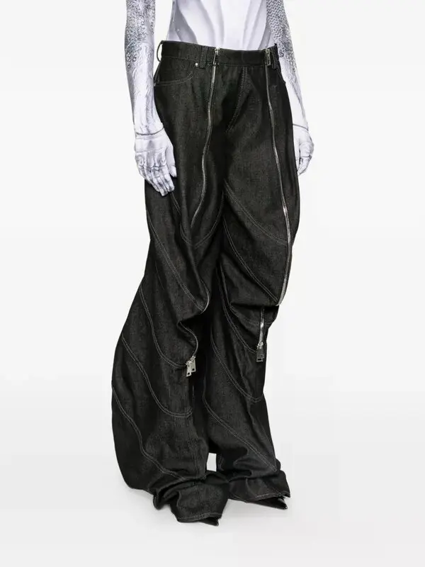 VICTOR CLAVELLY Zip-detailed Straight-leg Jeans