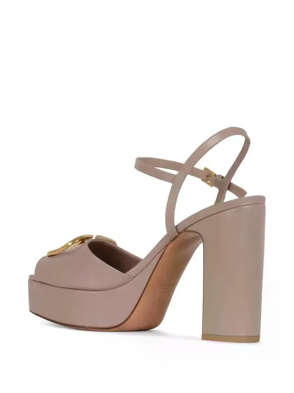 Valentino Garavani Platform Buckle Leather Pumps