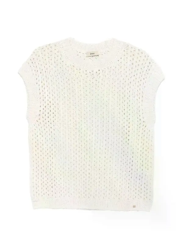 Herno Open-stitch Knitted Top - Neutrals