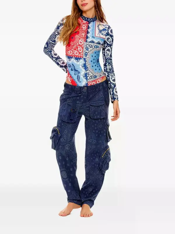 Agua Bendita Lisina Paisley-print Cargo Trousers