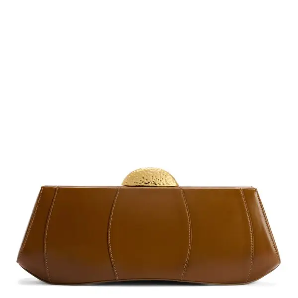 GIUSEPPE ZANOTTI Leather Clutch With Chain Strap - Light_brown