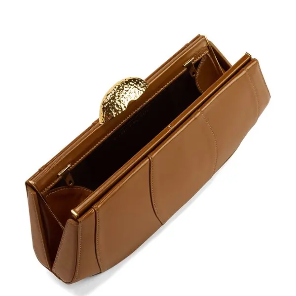 GIUSEPPE ZANOTTI Leather Clutch With Chain Strap - Light_brown
