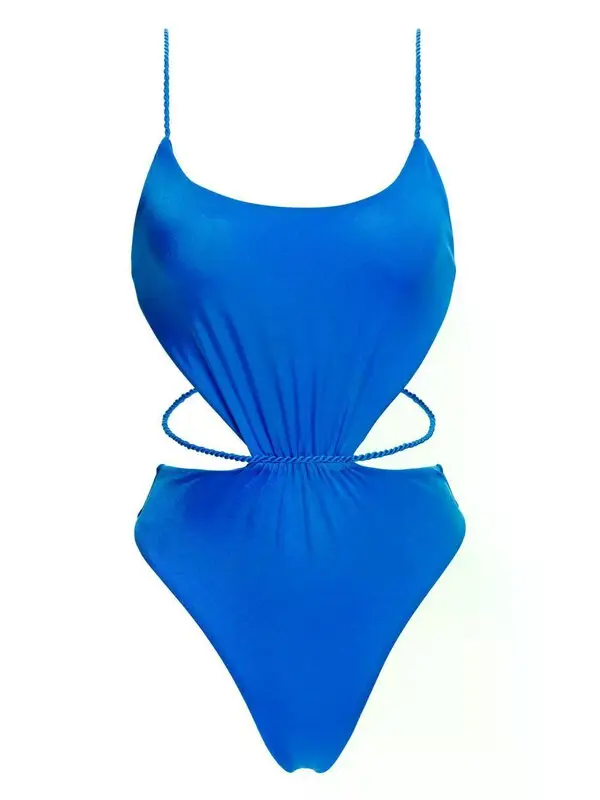 Agua Bendita Cut-out Open Back Swimsuit - Blue