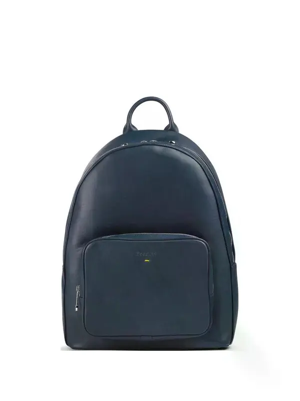 DOUCAL'S Leather Zip Backpack - Blue
