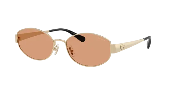 COACH Oval Sunglasses - Light Brown Solid