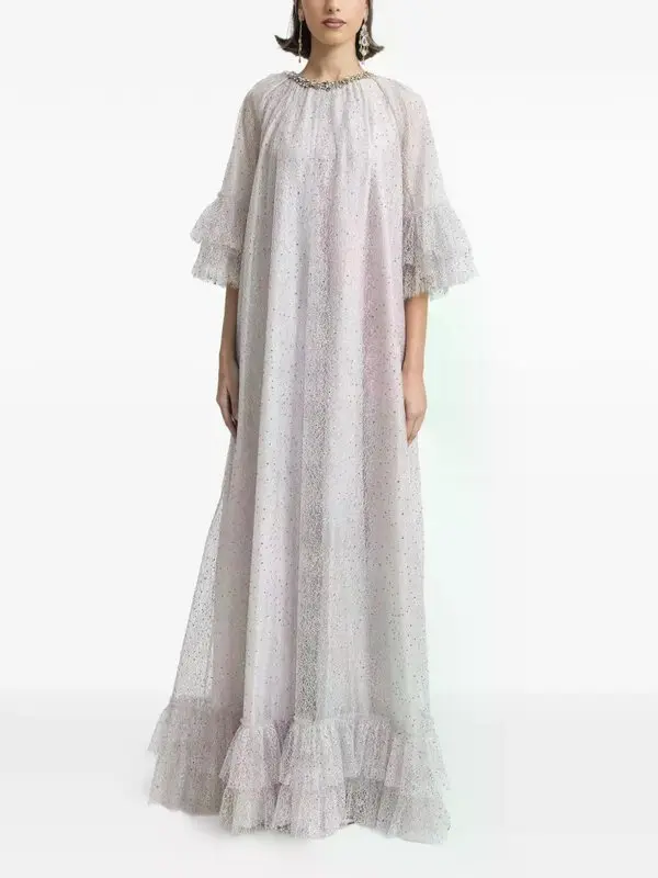 GEMY MAALOUF Ruffled Sleeves Hemline Maxi Kaftan