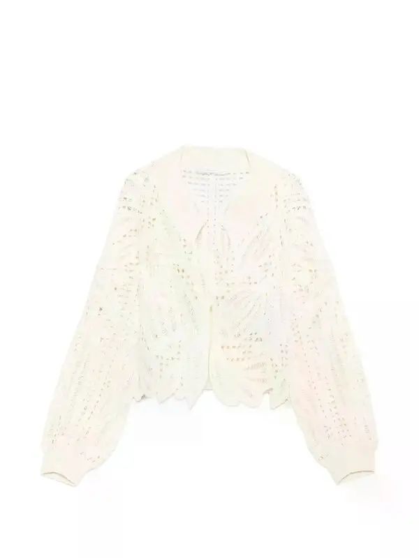 High Open-work Scalloped Cardigan