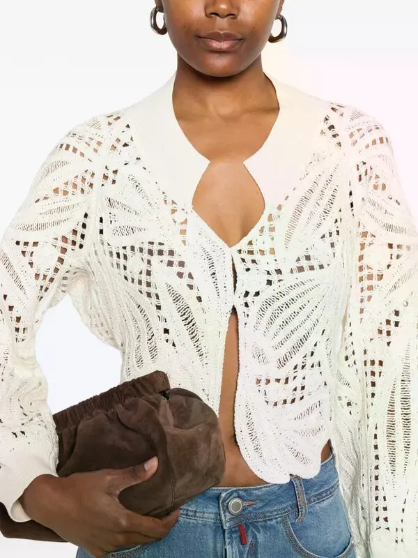 High Open-work Scalloped Cardigan