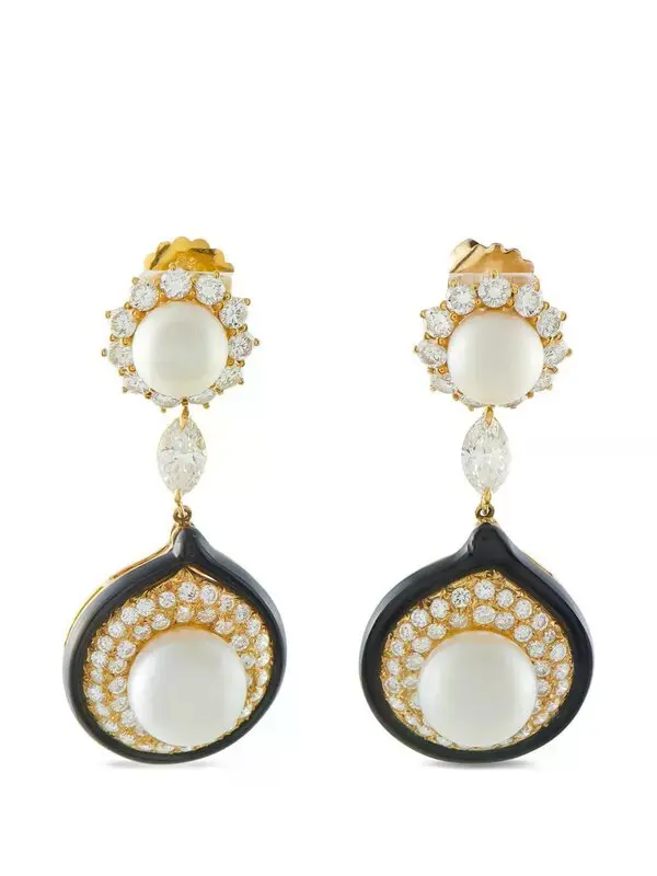 LB EXCLUSIVE Diamond And Pearl Earrings - Gold
