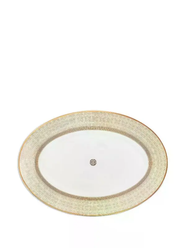 Shanghai Tang Tang Shou Oval Plate - White