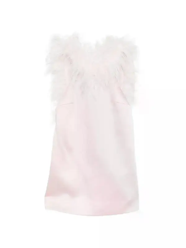 Retrofete Feather-detail Mini Dress - Pink