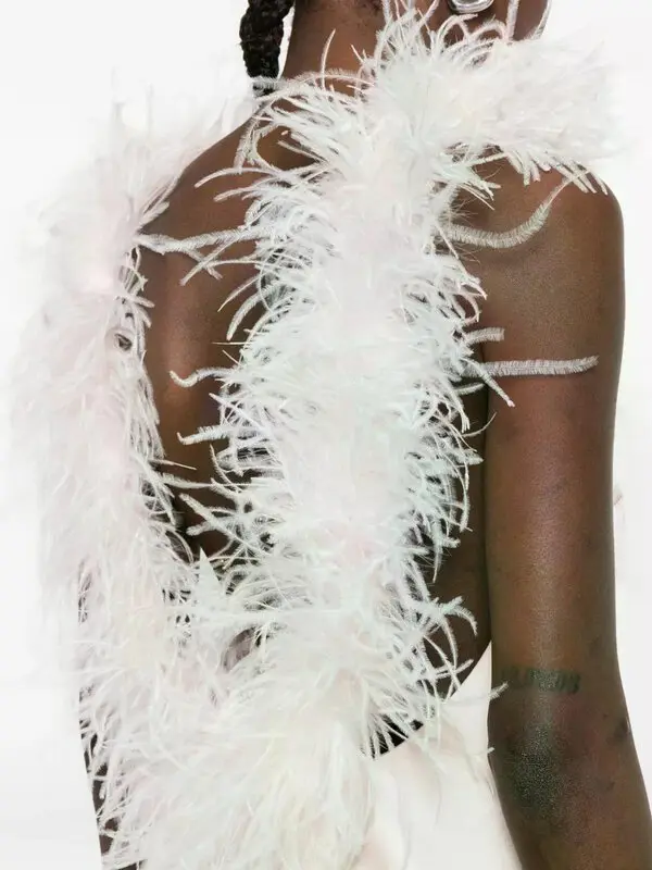 Retrofete Feather-detail Mini Dress - Pink