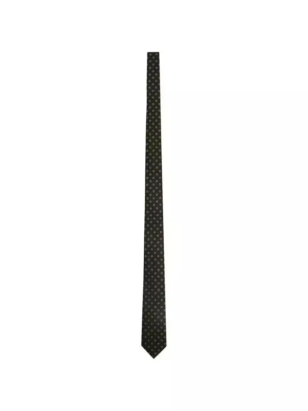 Zegna Patterned Silk Tie - Black