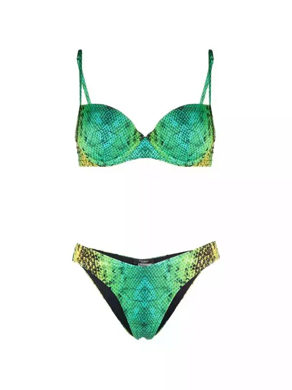 NOIRE SWIMWEAR Push-up V-cut Bikini Bottom - Green