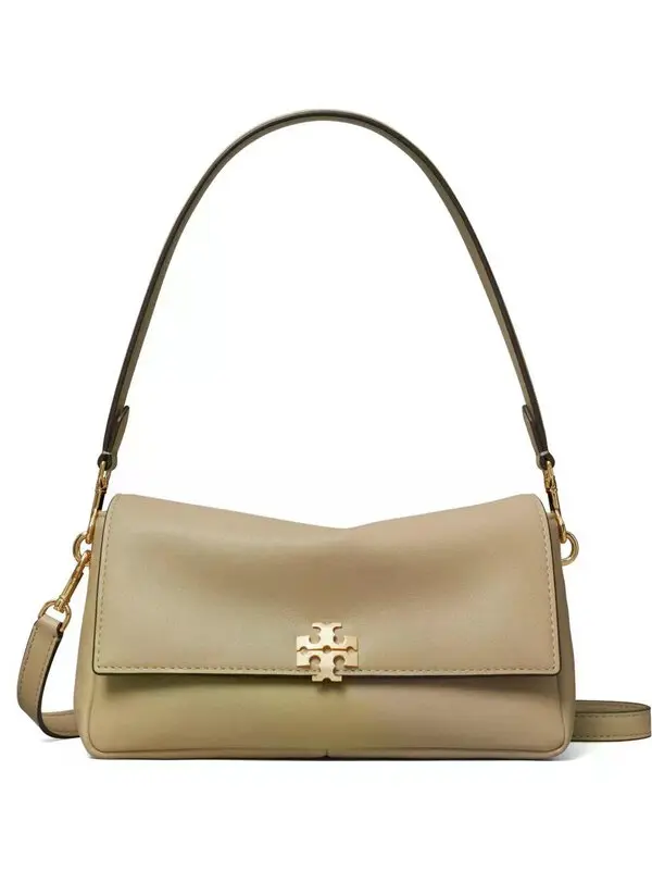 Tory Burch Logo-plaque Leather Shoulder Bag - Neutrals