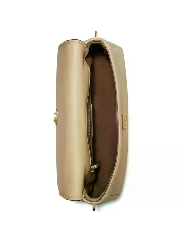 Tory Burch Logo-plaque Leather Shoulder Bag - Neutrals