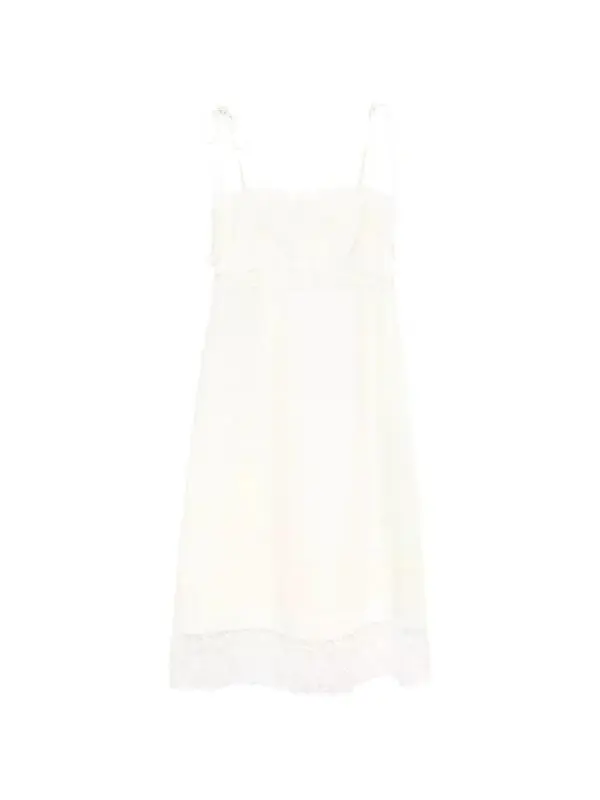 Valentino Garavani Lace-trim Midi Dress - Neutrals