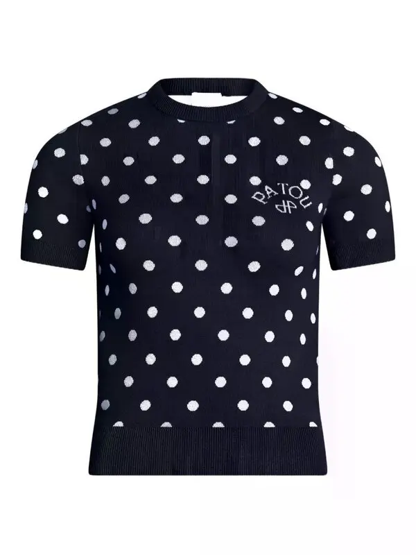 PATOU Polka-dot Knitted T-shirt - Black
