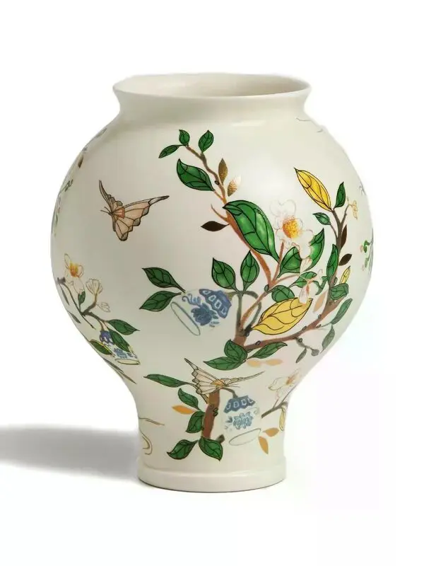 Shanghai Tang Tang Garden Butterfly Floral Vase - Neutrals