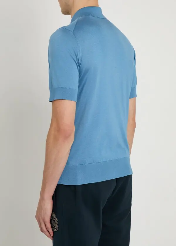 Dolce & Gabbana Logo-embroidered Silk Polo Shirt