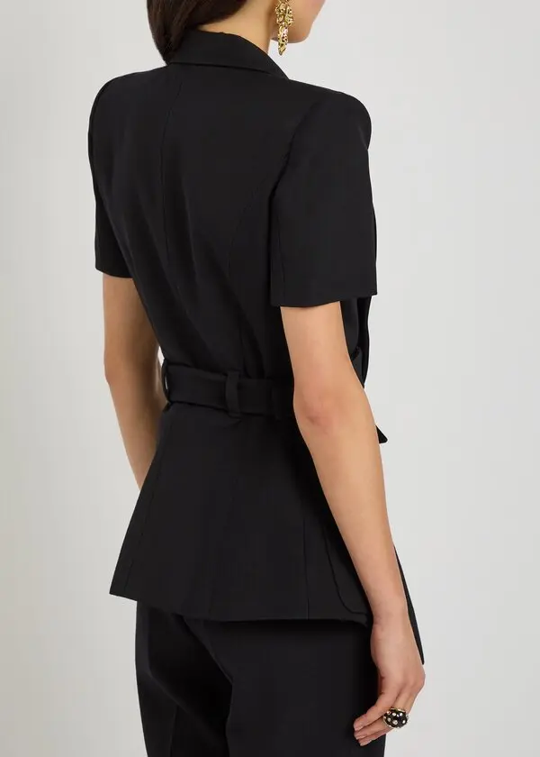 Balmain Belted Wool Jacket - Black
