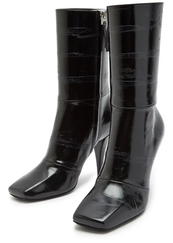 Givenchy Sliced 95 Glossed-leather Ankle Boots