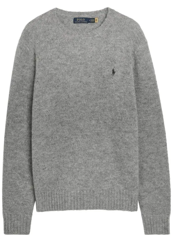 Polo Ralph Lauren Logo-embroidered Wool-blend Jumper - Grey