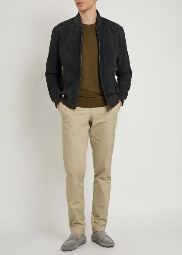 TOD'S Suede Bomber Jacket