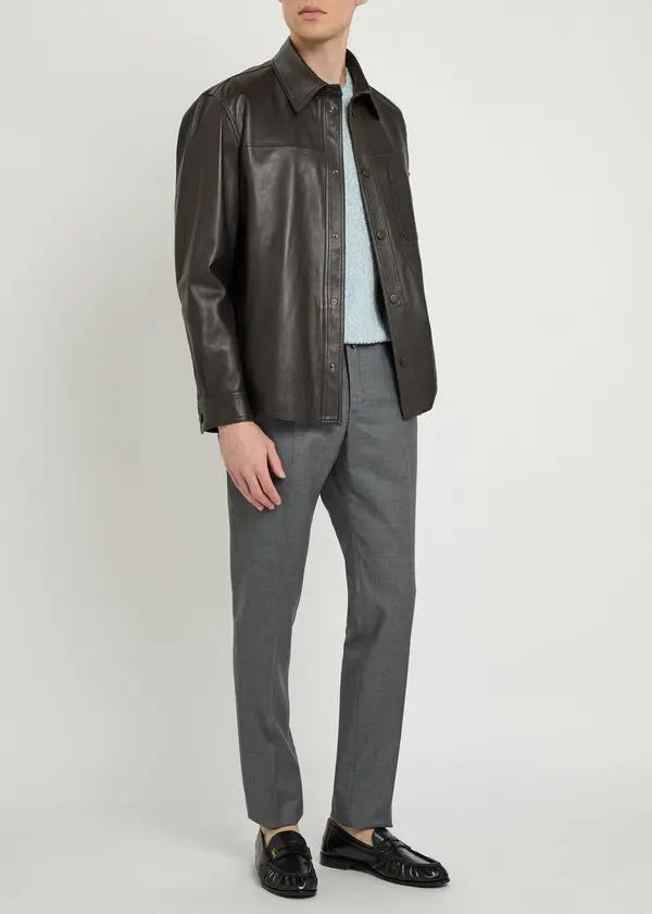 SLOWEAR Leather Overshirt Jacket