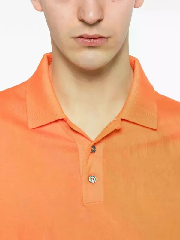 Kiton Buttoned Polo Shirt - Orange