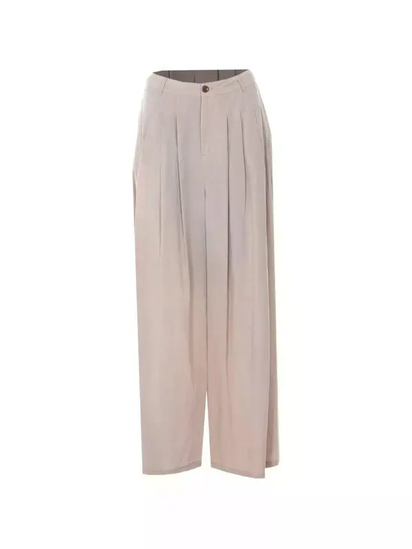 ELEH Pleated Wide-leg Trousers - Neutrals