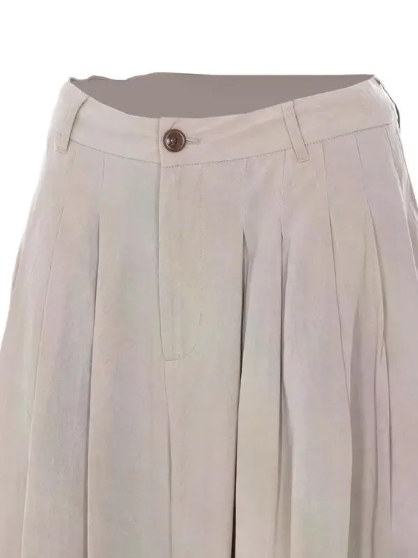 ELEH Pleated Wide-leg Trousers - Neutrals