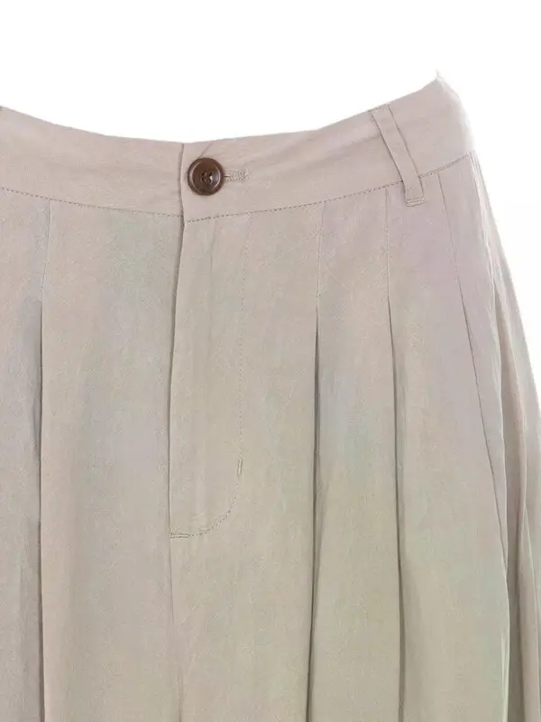 ELEH Pleated Wide-leg Trousers - Neutrals