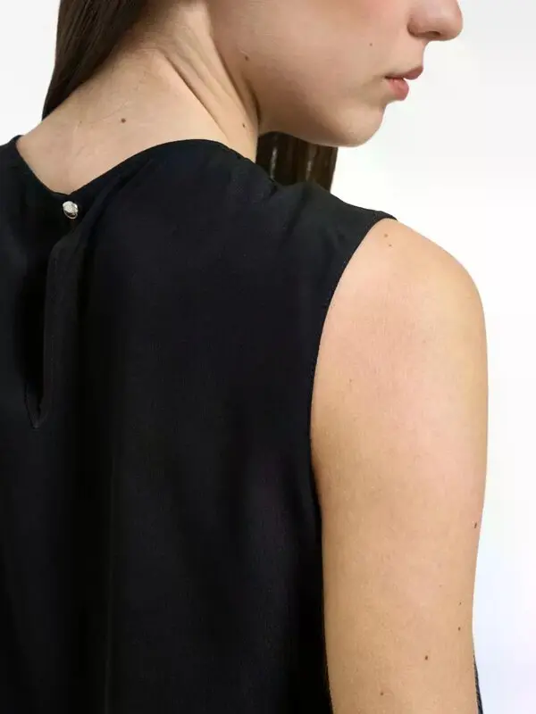 Patrizia Pepe Knot Sleeveless Top - Black