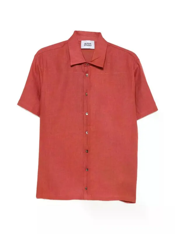 Alpha Studio Short-sleeve Buttoned Shirt - Red